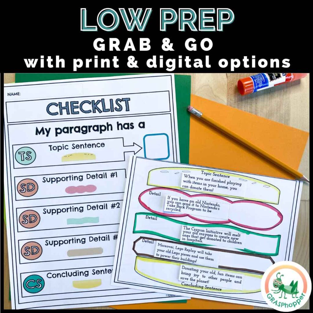 How to Write a Paragraph Activities: Digital & Print Resource ...