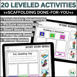 Winter Story Retell 3 Picture Sequencing Activities - GRASPhopper Learning