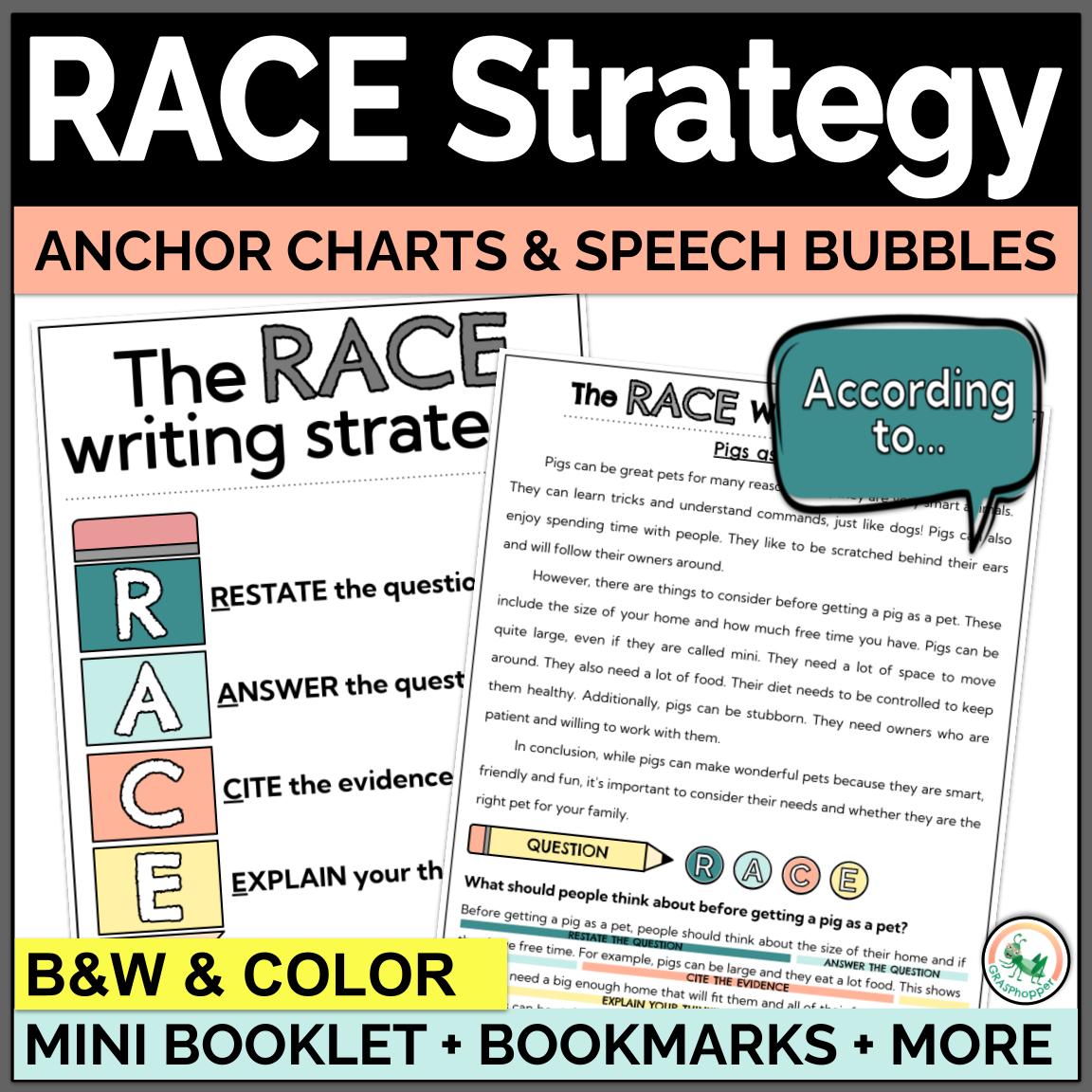 How to Create a RACE Strategy Anchor Chart That Helps Students ...